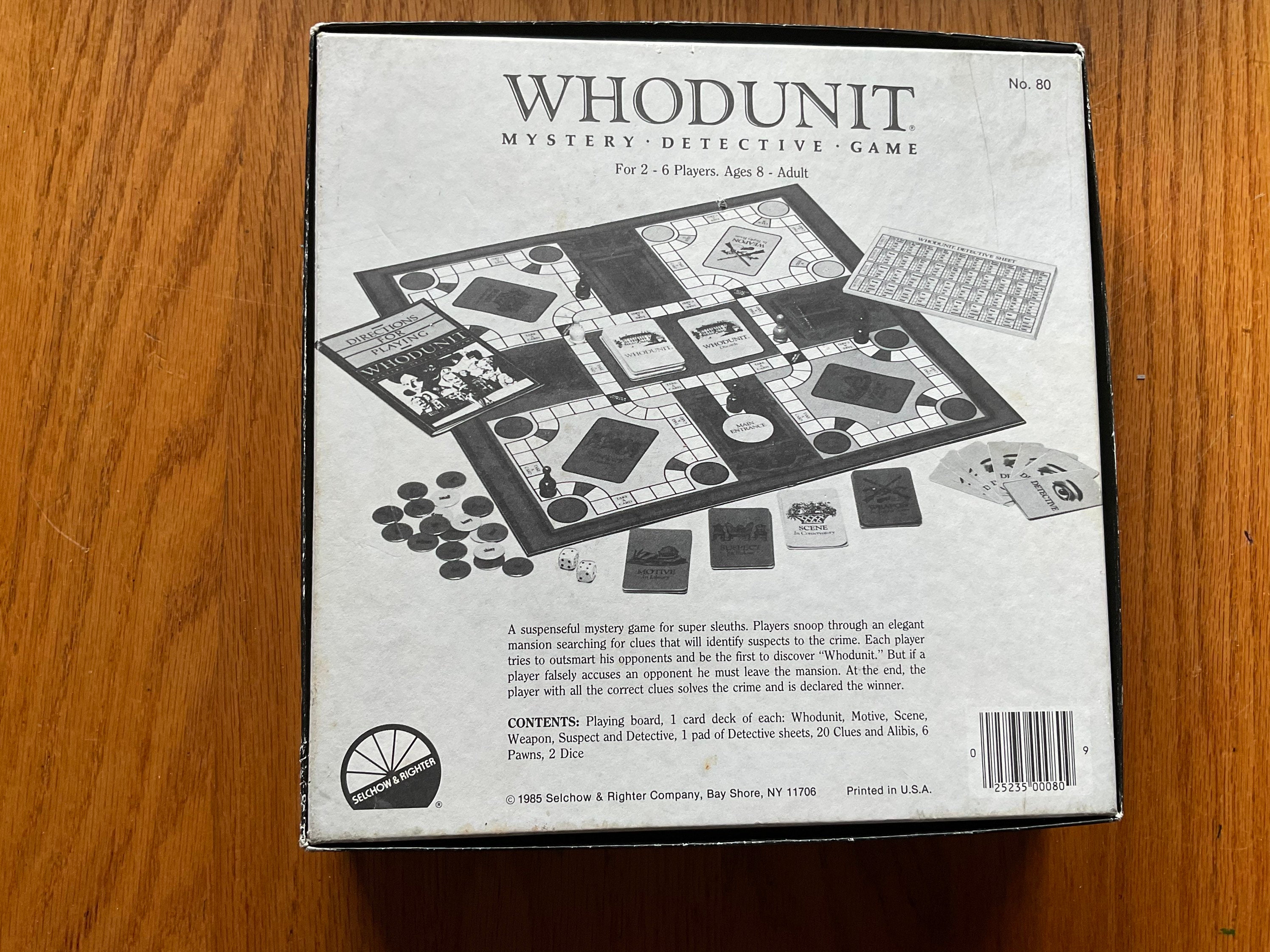 1985 Whodunnit Mystery Detective Game - Etsy