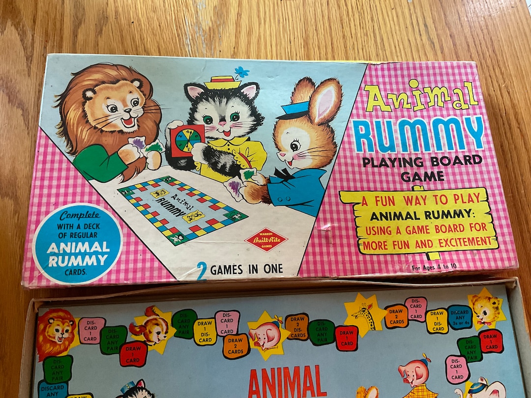 Warren Built-rite Games Animal Rummy Board Game - Etsy