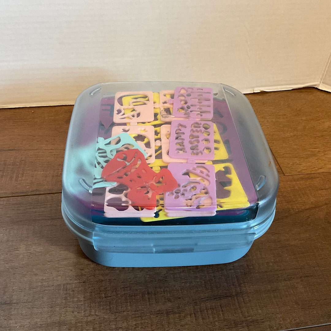 Vintage Tupperware Stencils in Case - Etsy