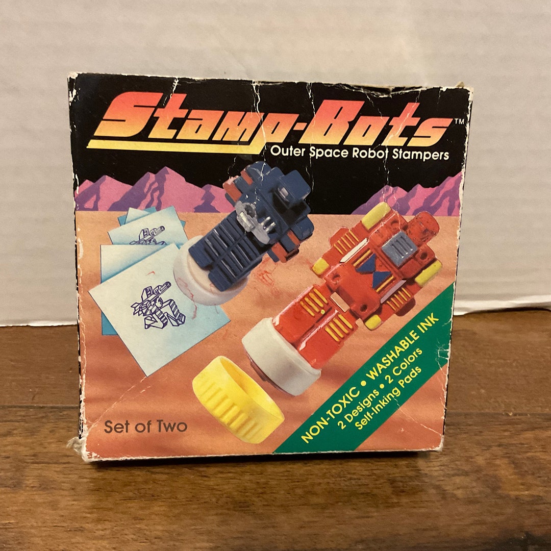 1985 Stamp Bots Outer Space Robot Stampers in Original Box - Etsy