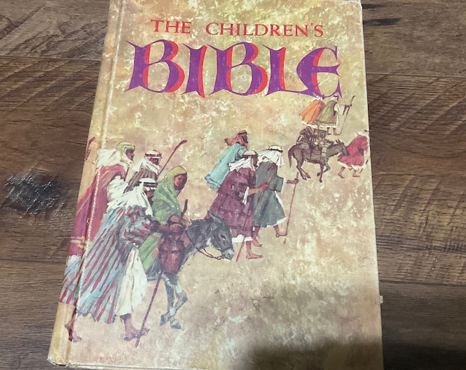 1965 Edition Golden Press "the Children's Bible" Oversized Picture Dust ...