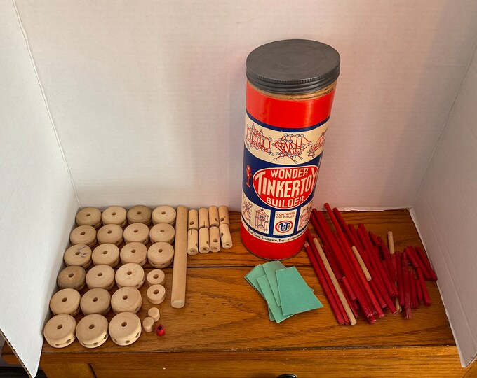 Vintage 1953 Wonder Tinker Toy Builder Set #96175 - Etsy