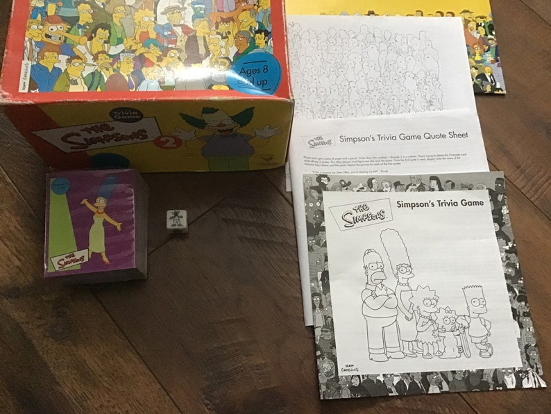 The Simpsons Trivia Game #2- COMPLETE - Etsy