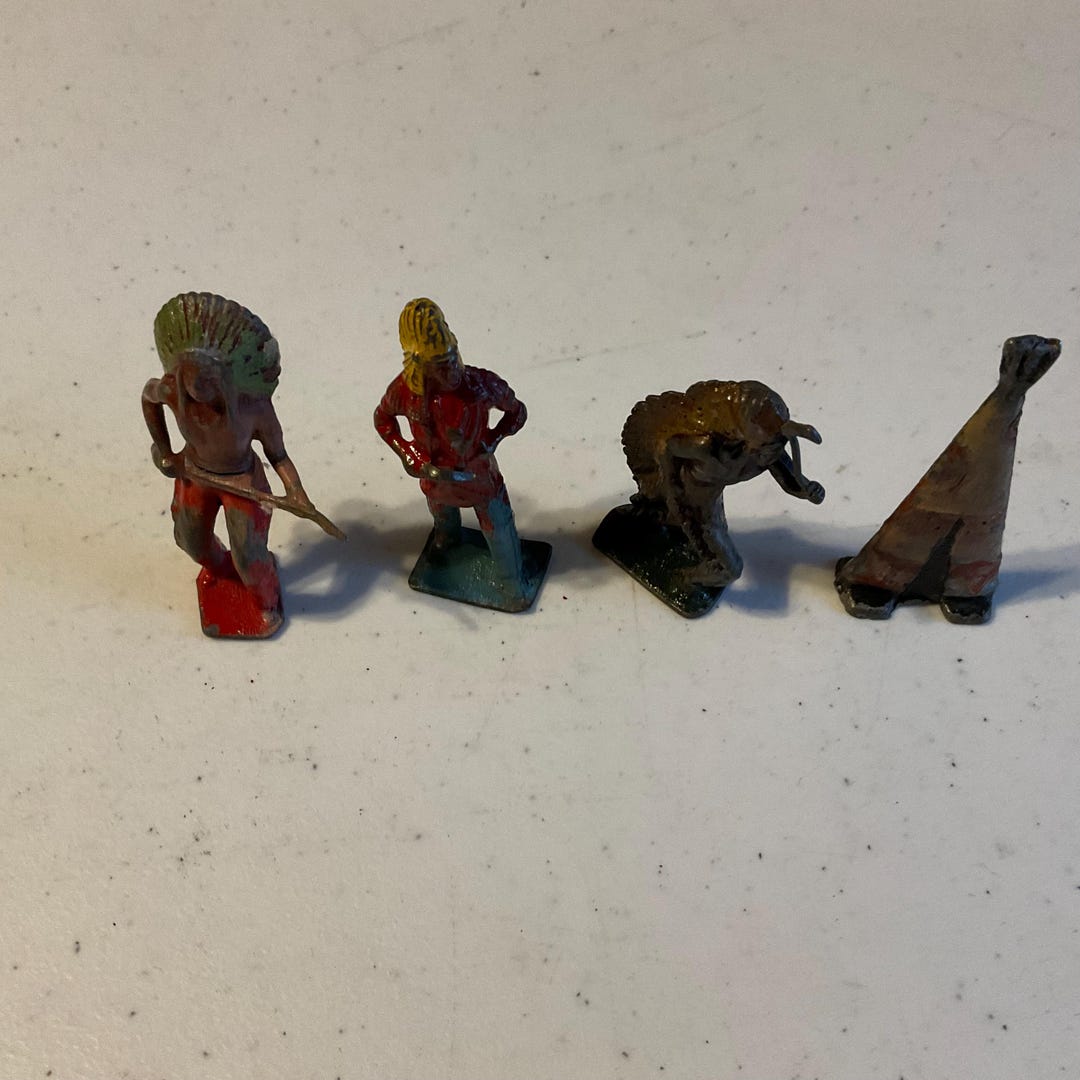 Vintage Lead Native American Figures - Lot of 4- 2” - Etsy
