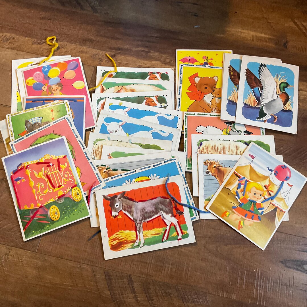 Vintage Lot of 26 Yarn Cards - Etsy