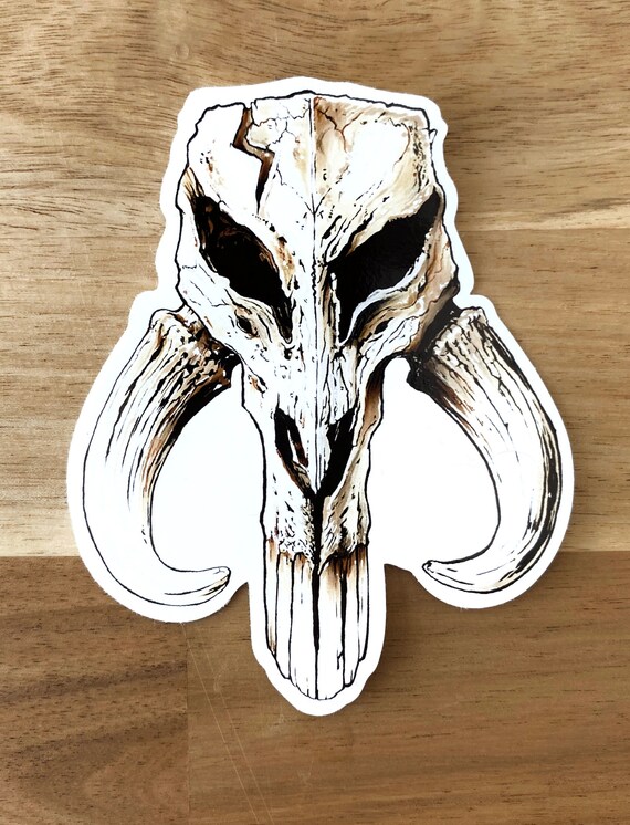 Mythosaur Skull Vinyl Sticker the Mandalorian Boba Fett - Etsy