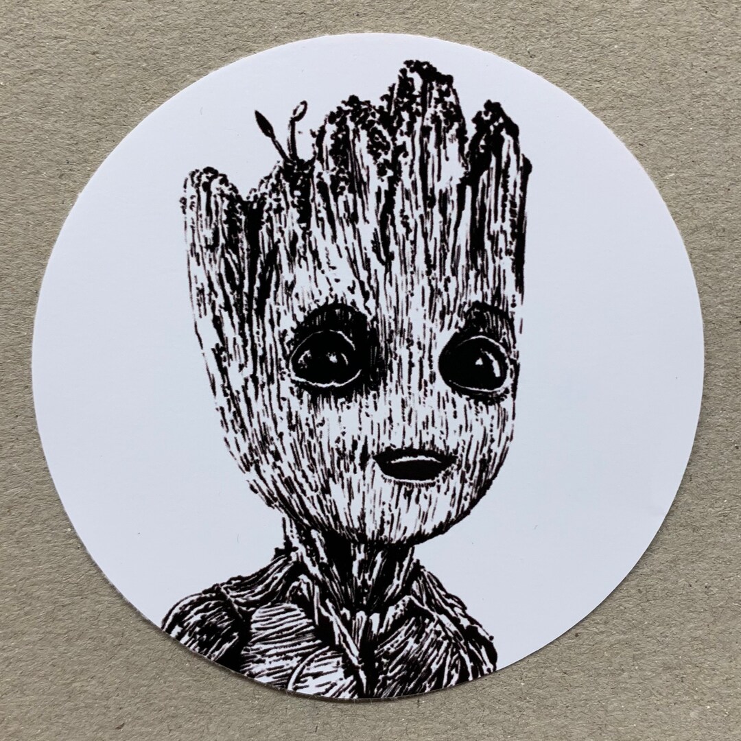 Groot Vinyl Sticker 80mm Circular Guardians of the Galaxy - Etsy
