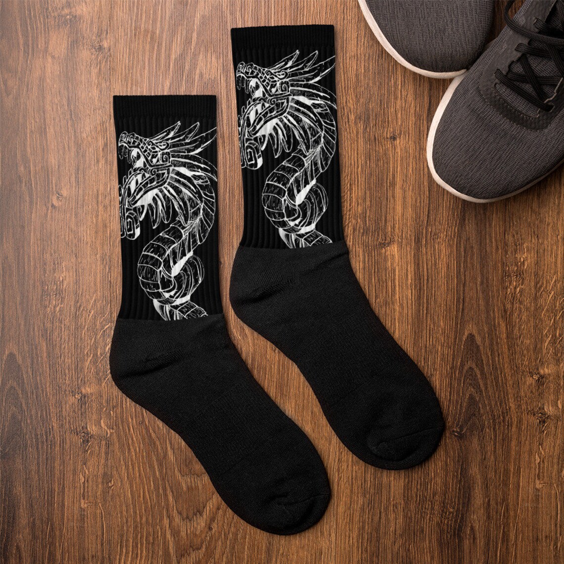 Quetzalcoatl Socks Dragon Art Footwear Comfy Cozy Sock Gift | Etsy