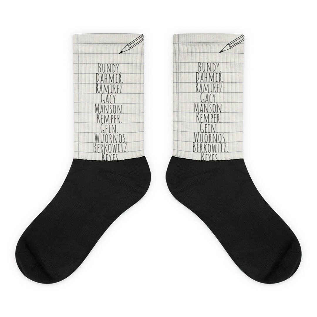 Serial Killer Socks, True Crime Murderabilia List, Murderino Gift - Etsy