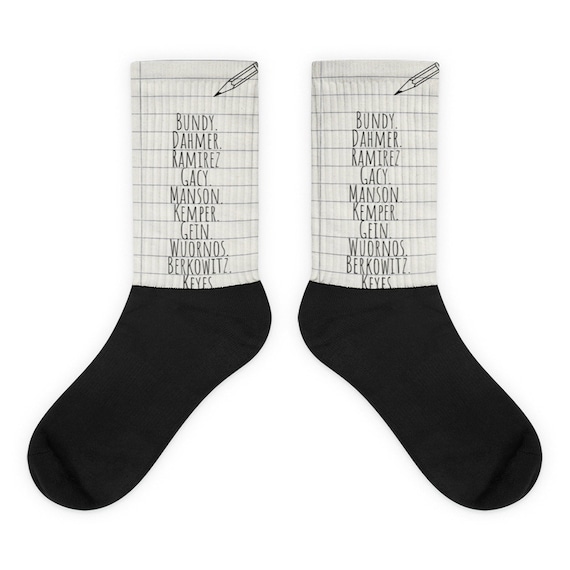 Serial Killer Socks True Crime Murderabilia List Murderino - Etsy