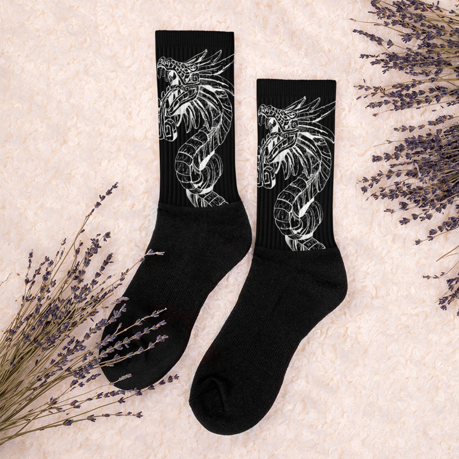 Quetzalcoatl Socks Dragon Art Footwear Comfy Cozy Sock Gift - Etsy