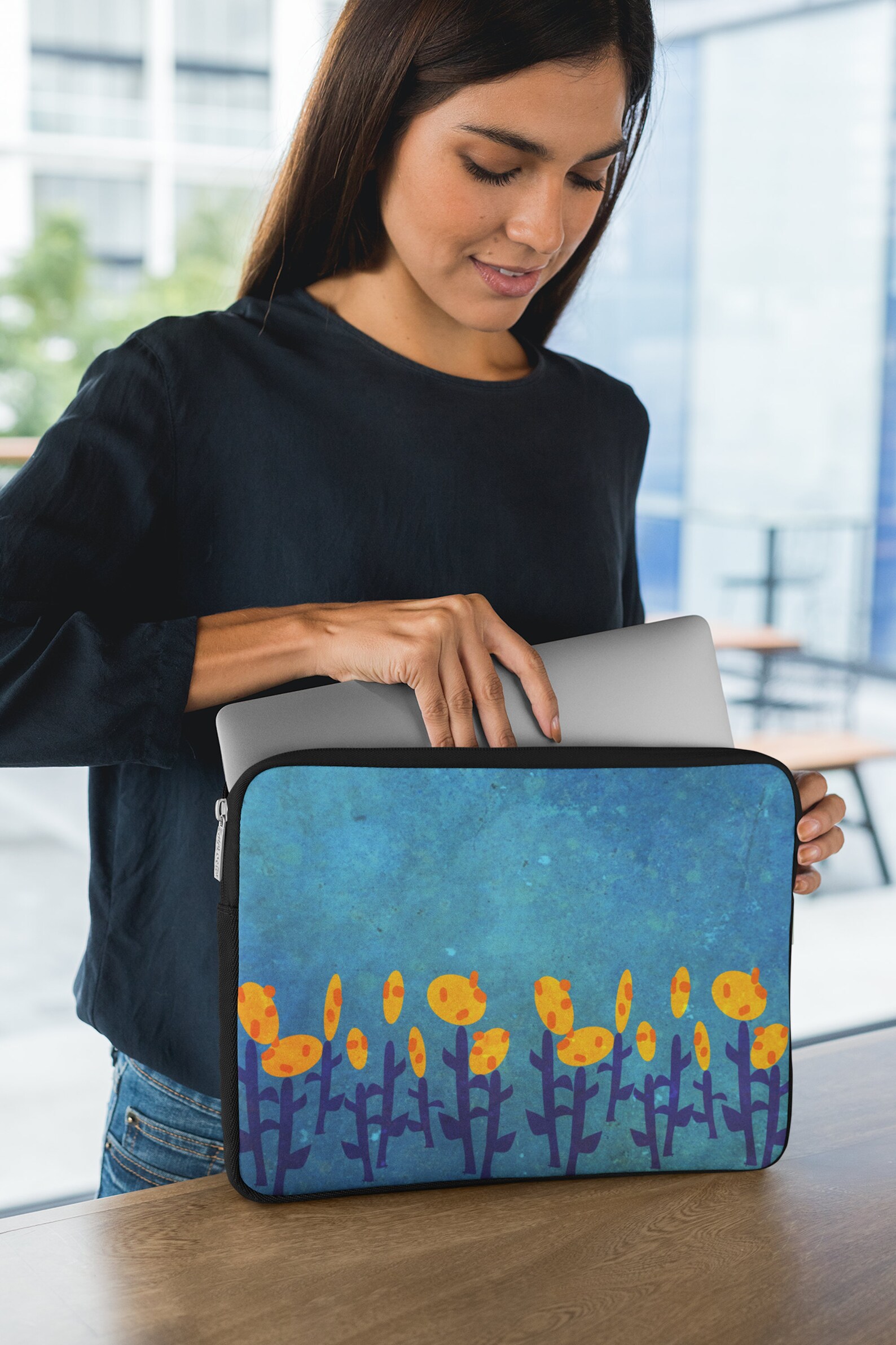 Folk Art Flowers Aesthetic Laptop Sleeve Macbook Cute Padded - Etsy