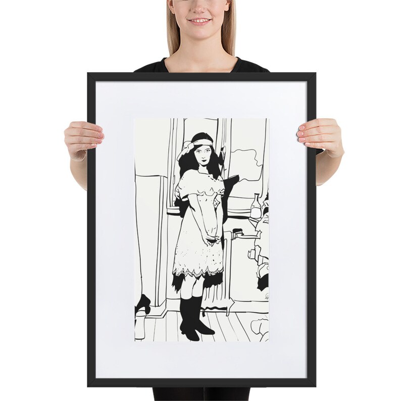 French Gothic Art Poster Framed Musadora Portrait Vintage | Etsy