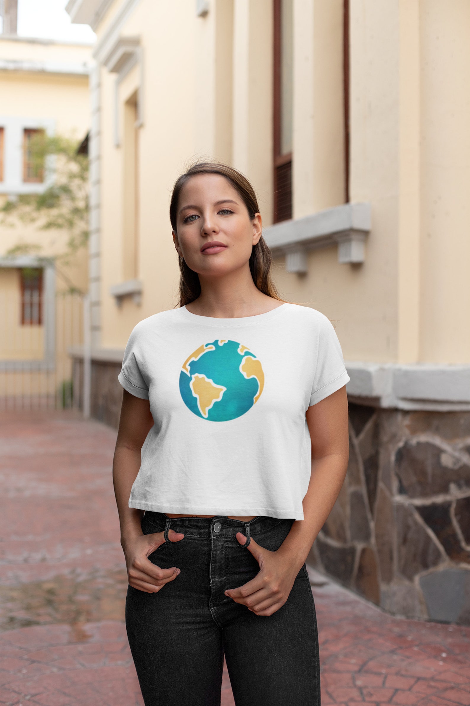 Earth Graphic Crop Top for Women Casual Aesthetic Cropped T - Etsy