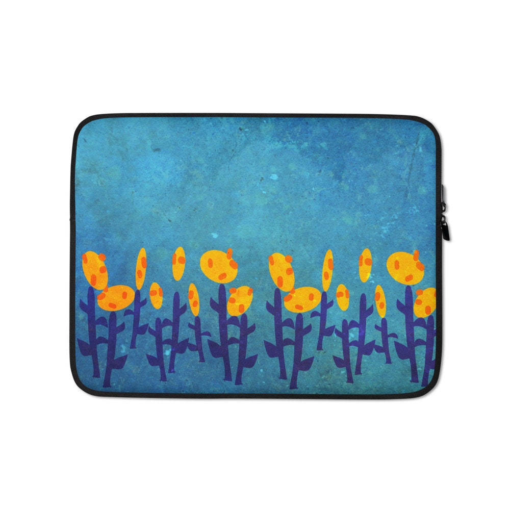 Folk Art Flowers Aesthetic Laptop Sleeve Macbook Cute Padded | Etsy