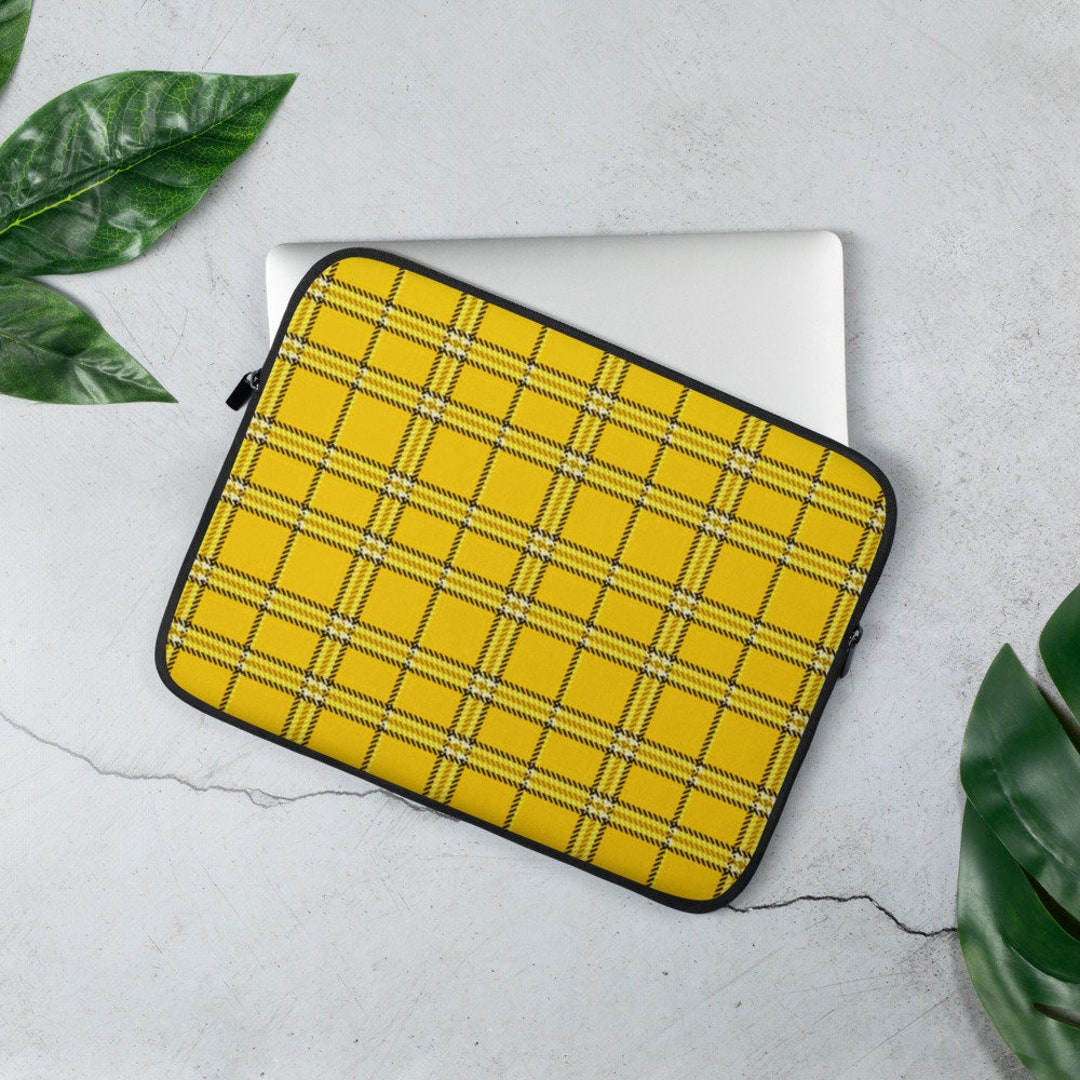 Clueless Yellow Plaid Laptop Sleeve, Retro Aesthetic Computer Case, 90s ...