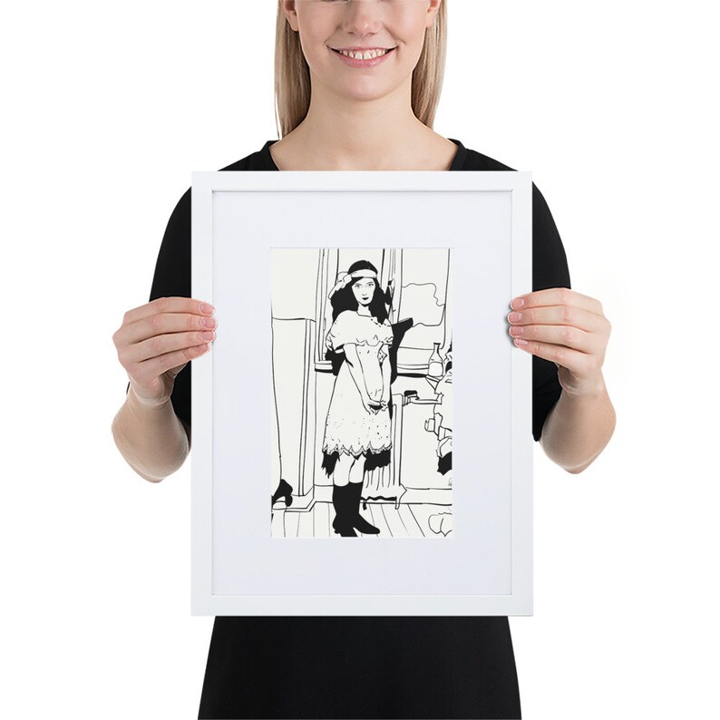 French Gothic Art Poster Framed Musadora Portrait Vintage | Etsy