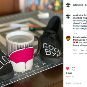 Umbrella Academy Klaus Number Four Mug, Black Rain Pink Umbrella - Etsy