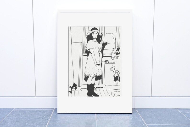 French Gothic Art Poster Framed Musadora Portrait Vintage | Etsy