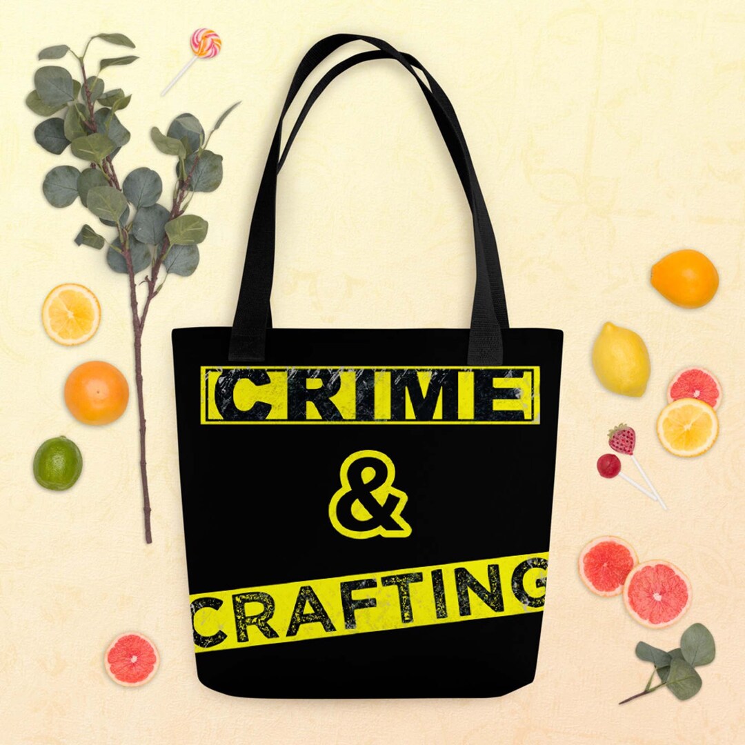 Crime and Crafting Tote Bag, True Crime Junkie, Murderino Purse Carry ...