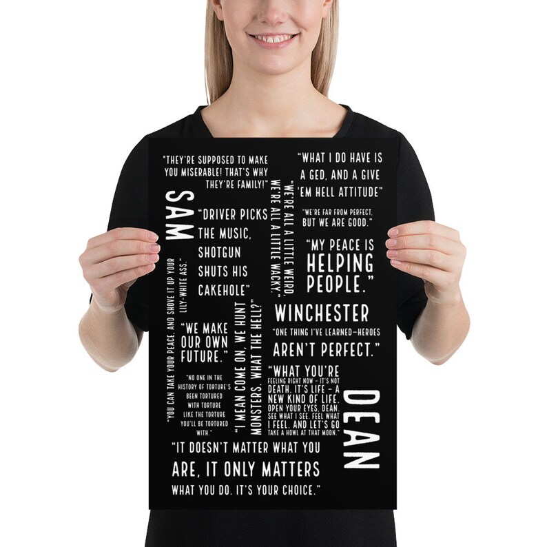 Supernatural Quote Poster Sam and Dean Winchester TV Series - Etsy