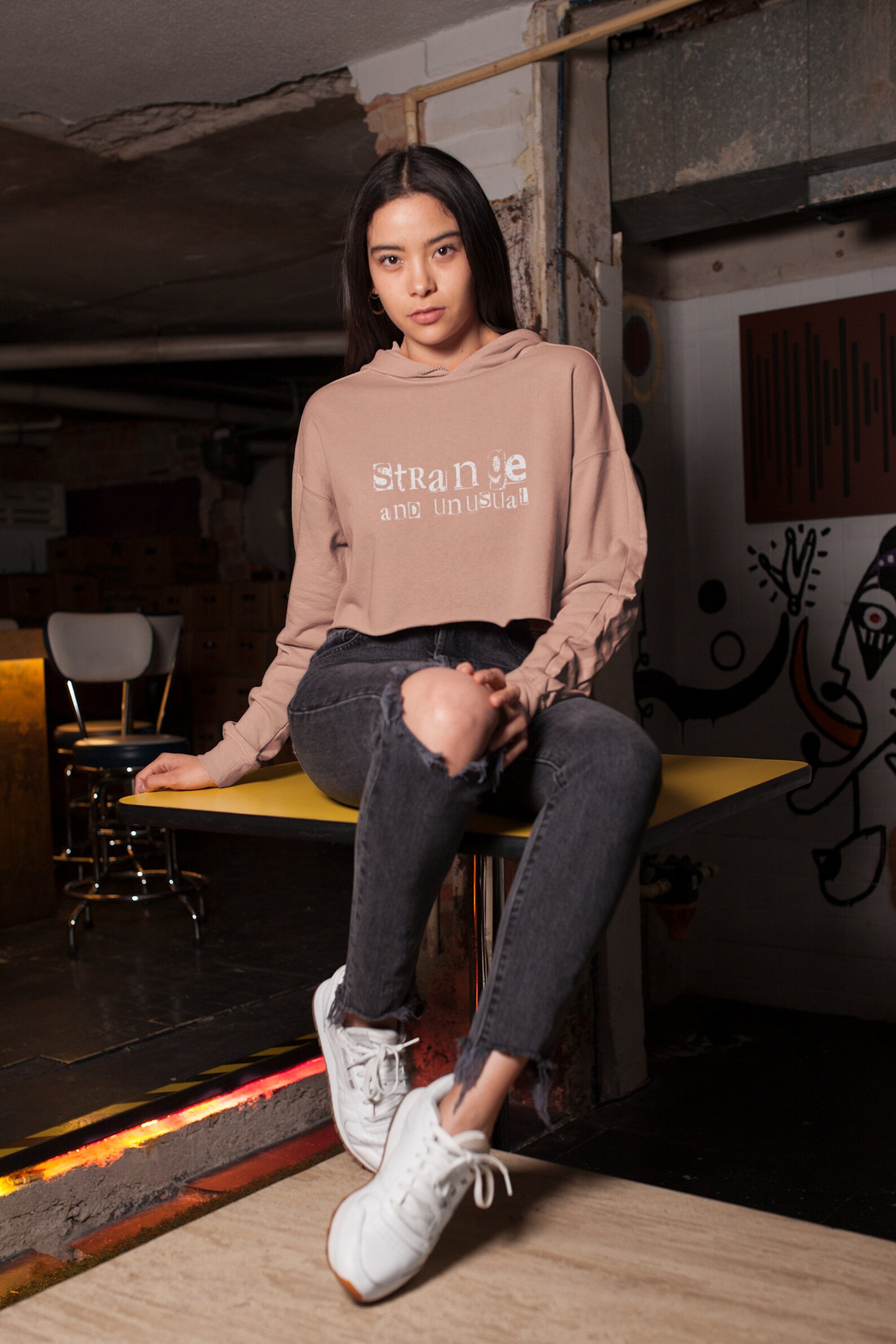 Strange and Unusual Cropped Hoodie, Beetle Juice Womens Sweatshirt ...