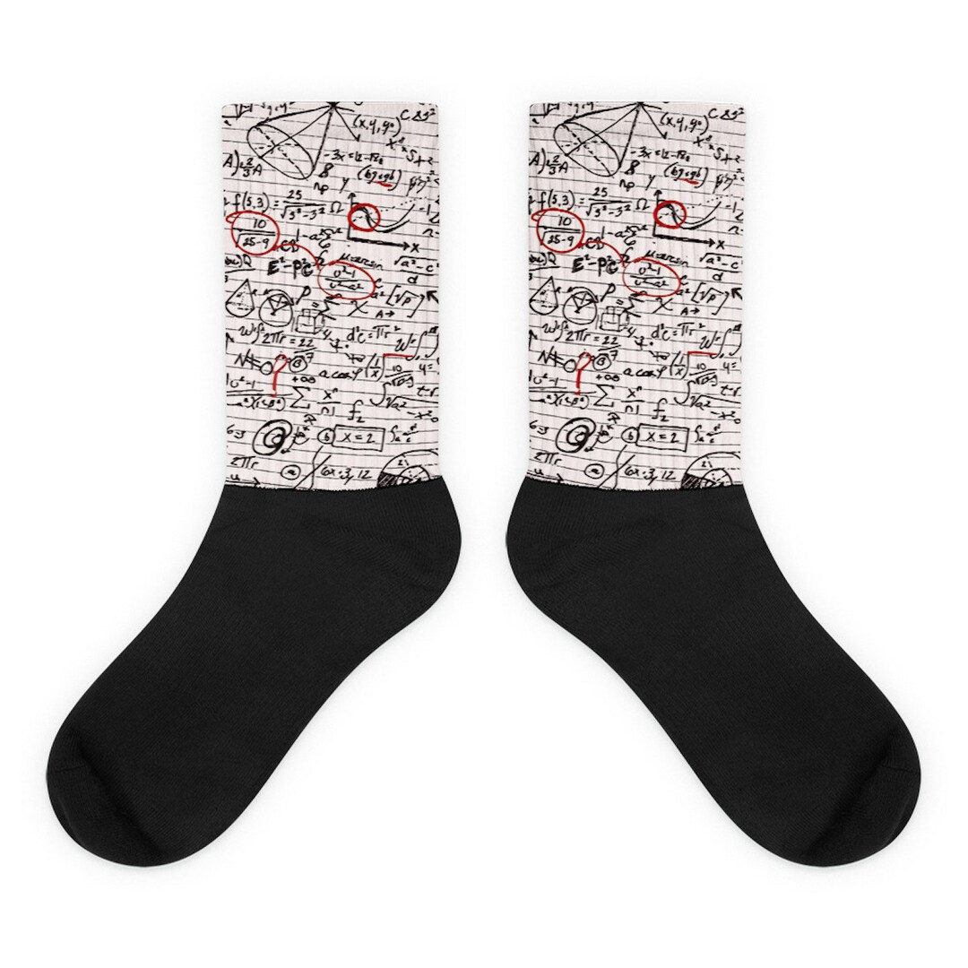Geeky Math Socks, Nerd Fashion Geek Gift, Cute Comfy Socks With Cool ...