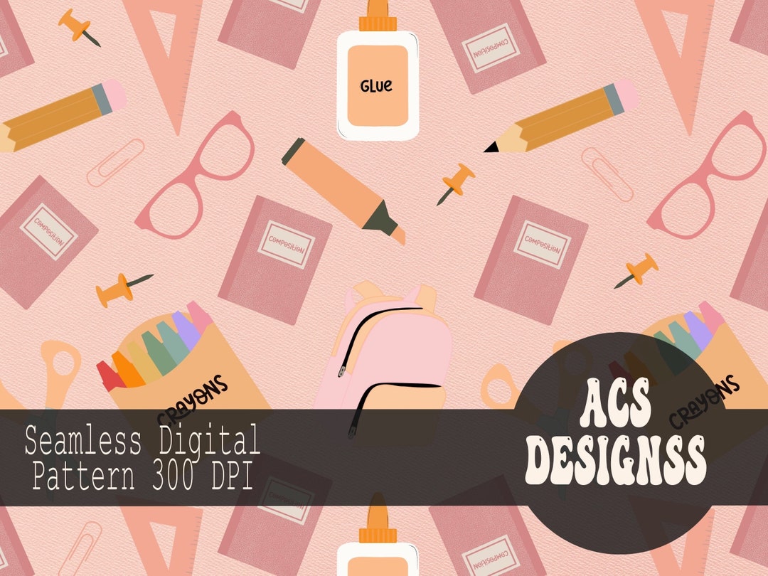 Back to School Digital Paper | Seamless, Repeating Pattern | Commercial ...