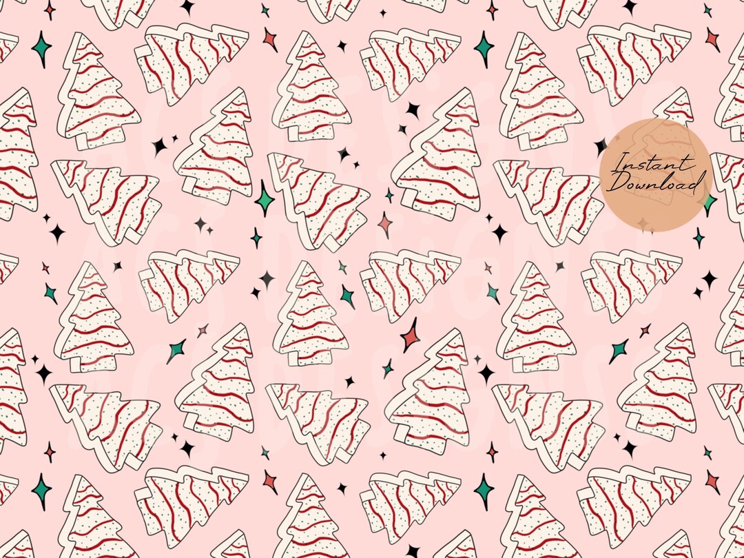 Christmas Tree Cakes Digital Paper | Seamless, Repeating Surface ...