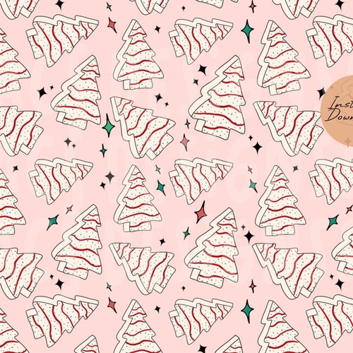 Christmas Tree Cakes Digital Paper Seamless Repeating - Etsy