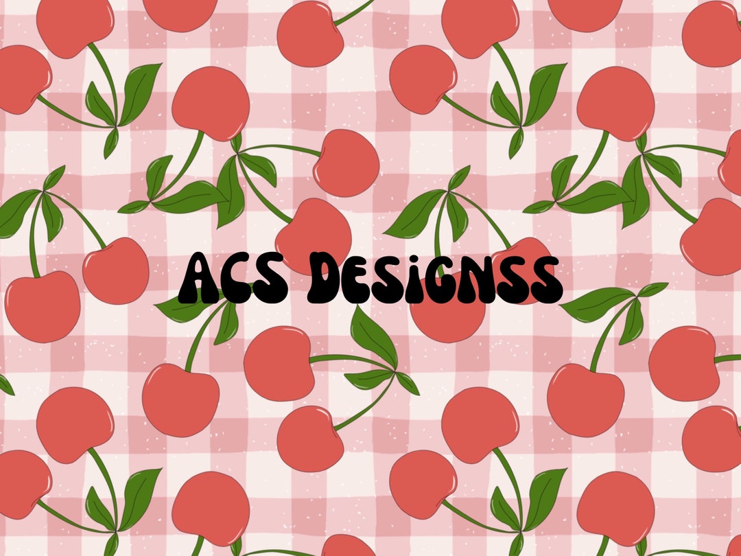 Gingham Cherries Digital Paper | Seamless, Repeating Pattern | Cute ...