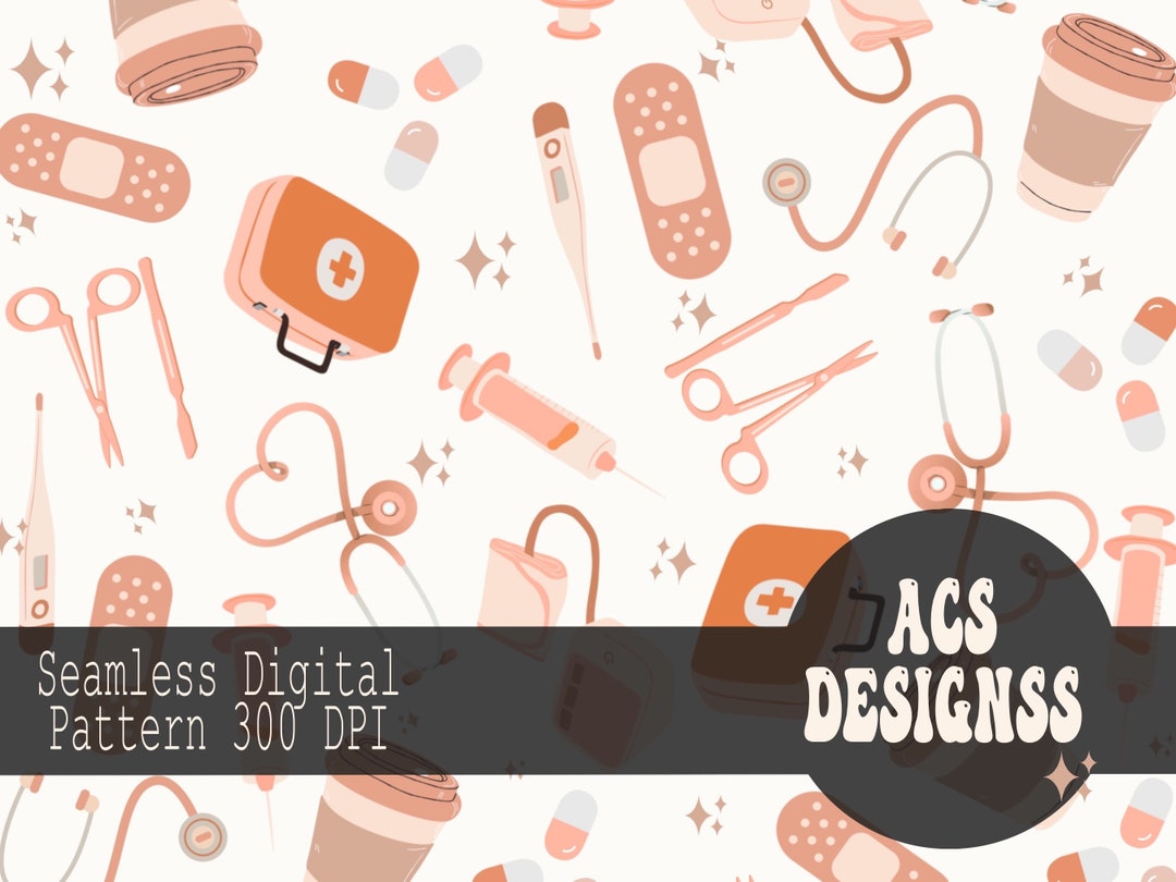 Nurse Digital Paper | Seamless, Repeating Surface Pattern | Nursing ...