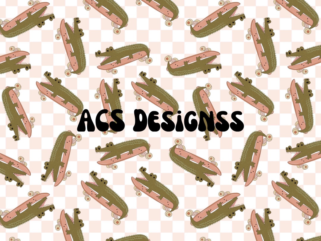 Skater Alligator Digital Paper | Seamless, Repeating Pattern ...