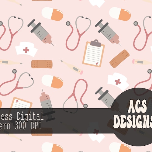 Medical Digital Paper. Nurse Doctor Pattern. Hospital Pills - Etsy