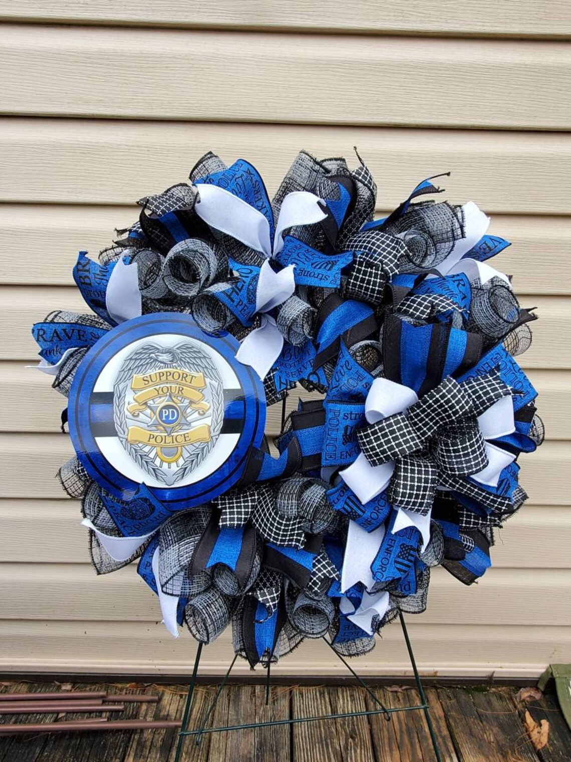 Police Wreath, Law Enforcement Decor, Blue Lives Matter - Etsy