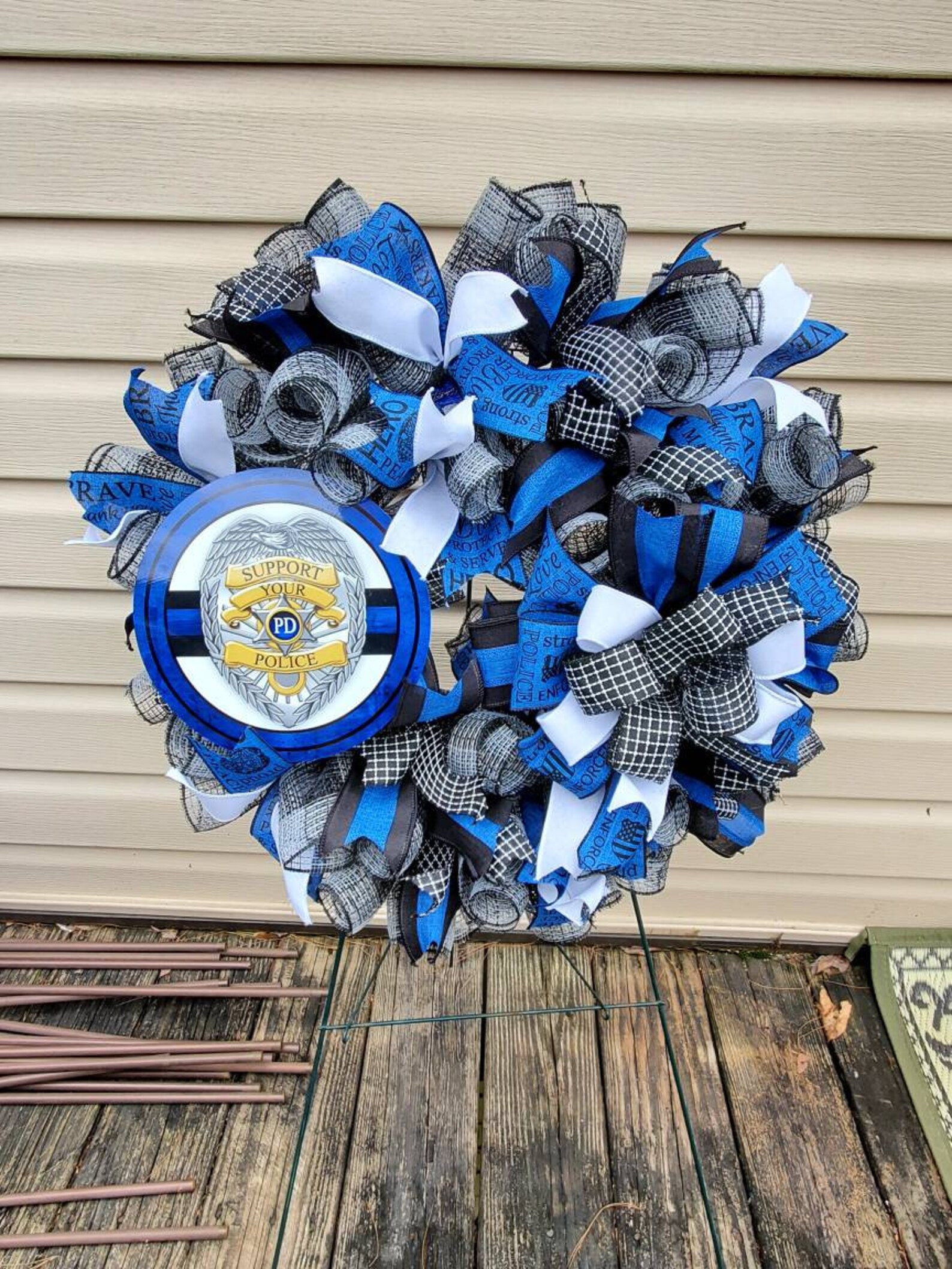 Police Wreath, Law Enforcement Decor, Blue Lives Matter - Etsy