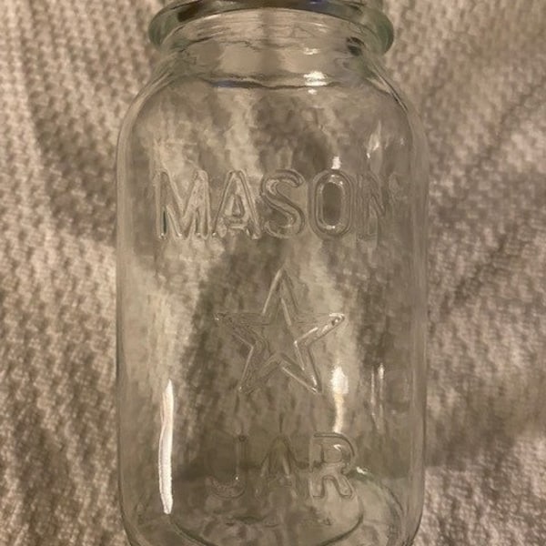 Vintage Mason Jar With Star - Etsy