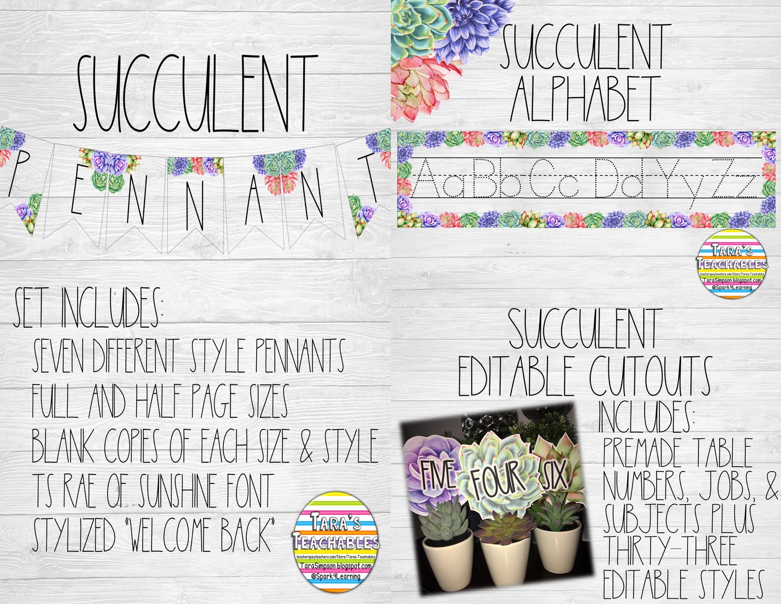 Succulent Classroom Bundle digital Classroom Theme Back to | Etsy