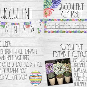 Succulent Classroom Bundle (digital), Classroom Theme, Back to School ...