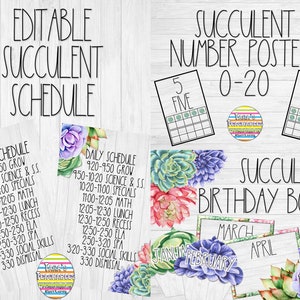 Succulent Classroom Bundle (digital), Classroom Theme, Back to School ...