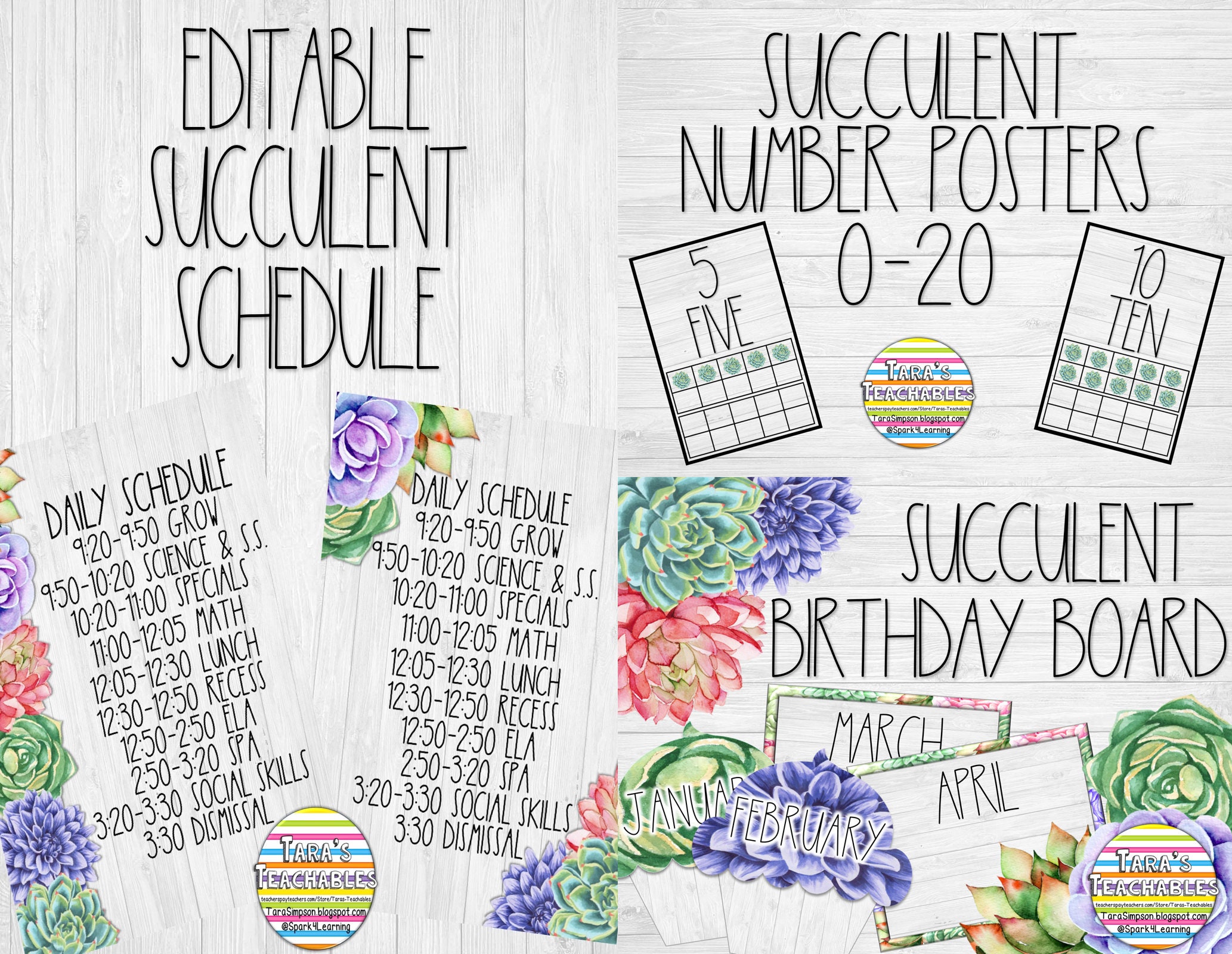 Succulent Classroom Bundle (digital), Classroom Theme, Back to School ...