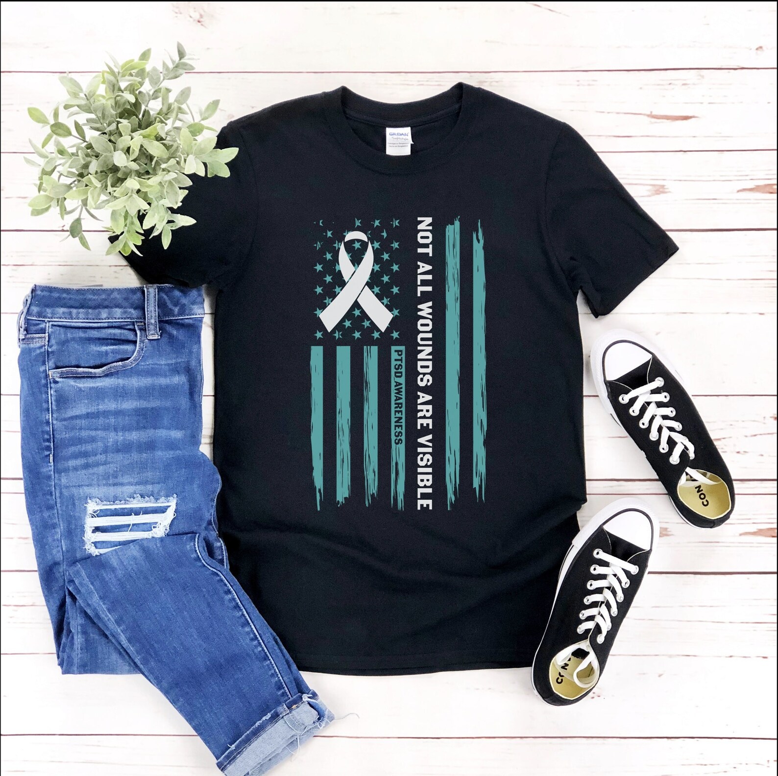 PTSD Flag Not All Wounds Are Visible Shirt, PTSD Awareness Shirt, Their ...