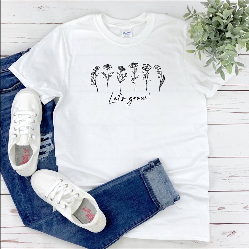 Let's Grow Teacher Shirt, Teacher Tee, Teacher T-shirt, Trendy Teacher ...