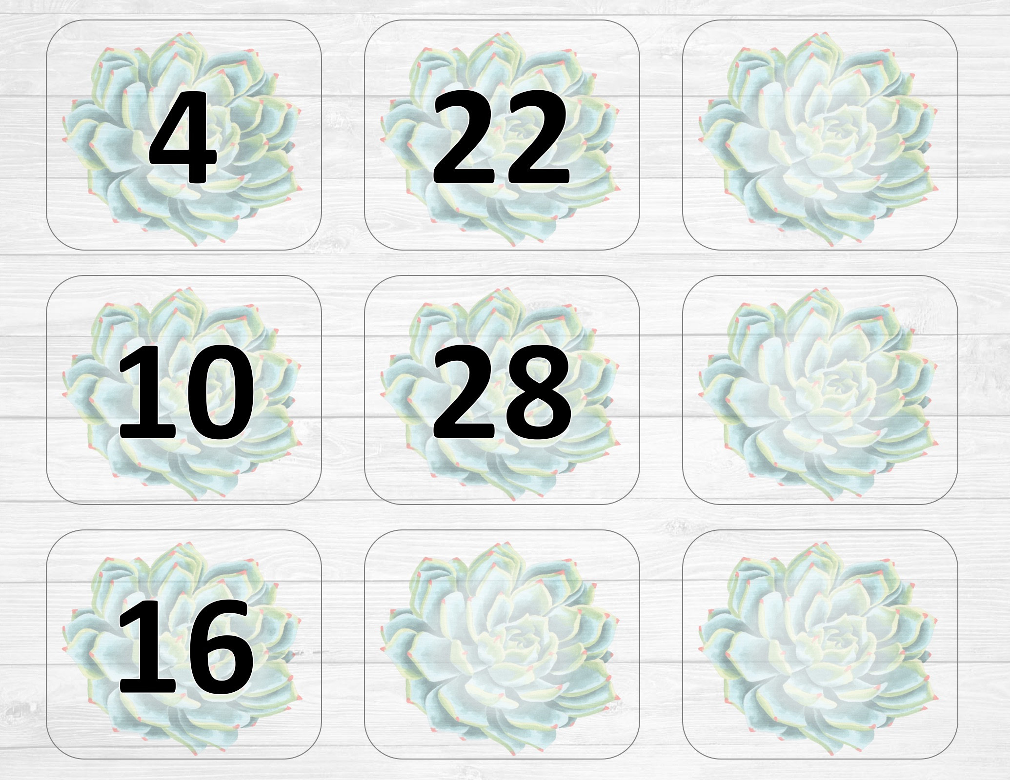 Succulent Calendar Set (digital Download), Calendar, School Calendar ...
