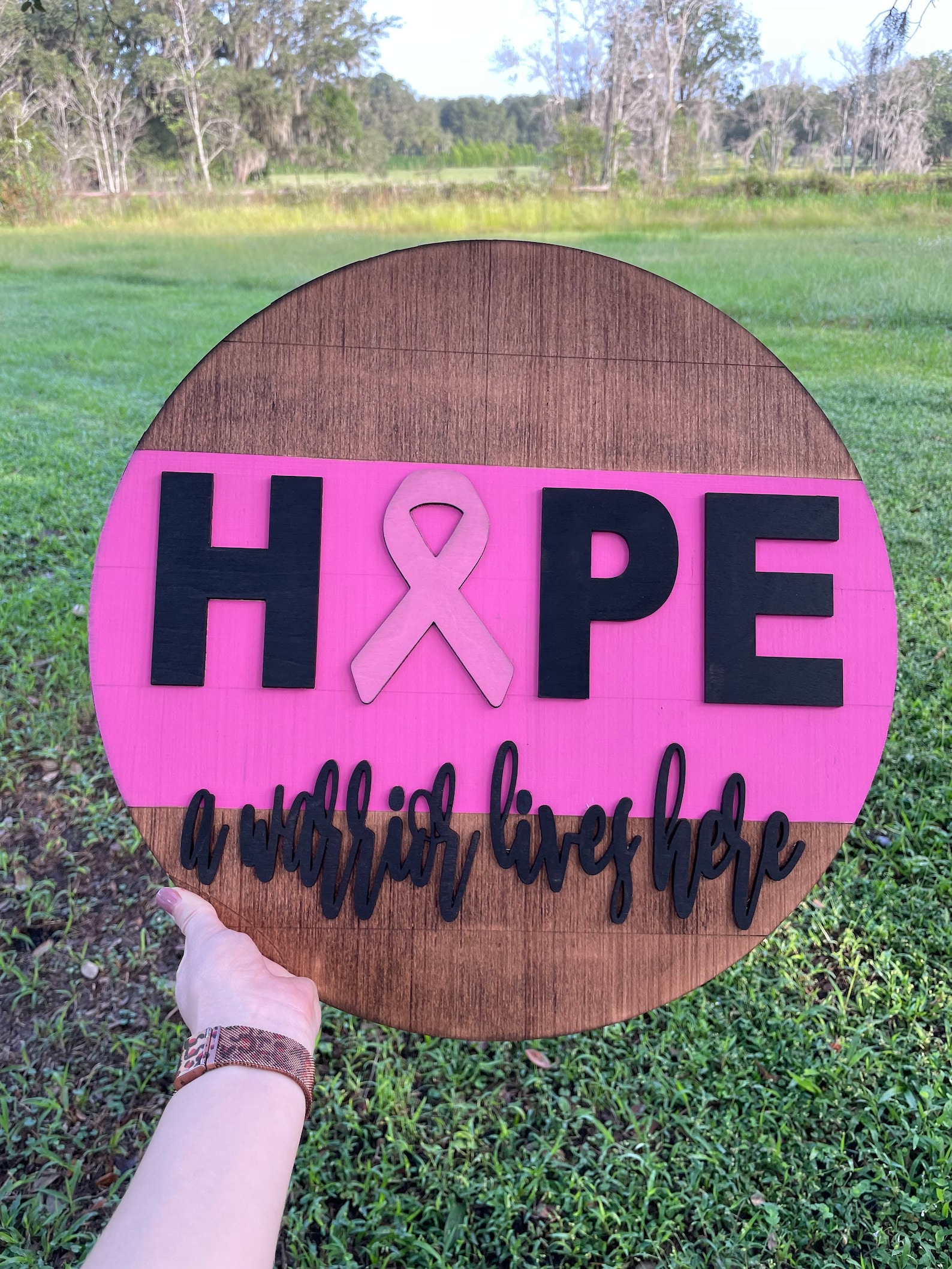 Breast Cancer Door Sign, Breast Cancer Wreath, Door Sign, Breast Cancer ...