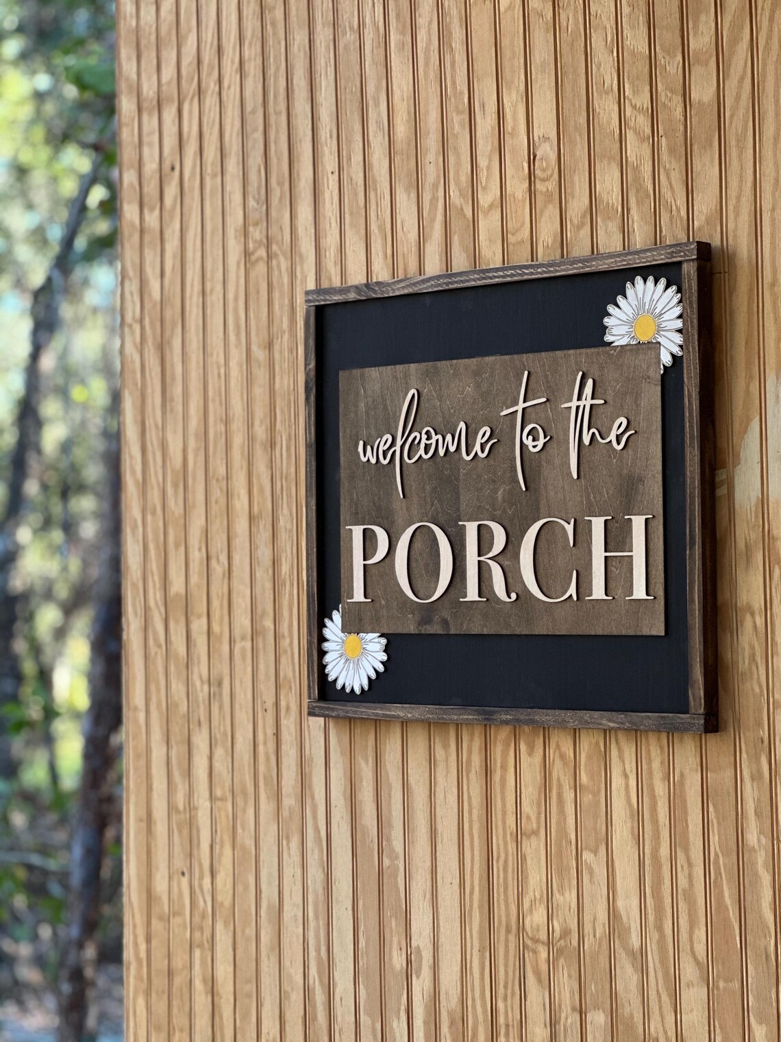 Welcome to the Porch Sign, Porch Decor, Floral Daisy Porch Sign, Patio ...