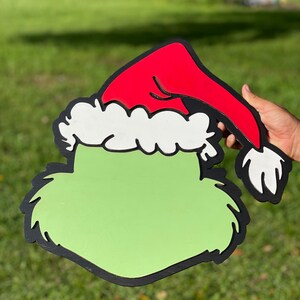 Grinch Door Hanger, Grinch Wall Hanger, 3D Grinch, Christmas Door ...
