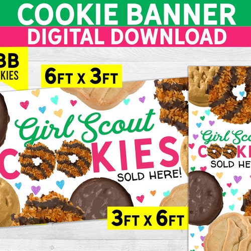 Girl Scout Cookies Sold Here CUSTOM Banner 6ft X 3ft Digital | Etsy