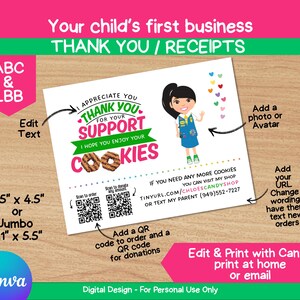 Scout Cookie Thank You Postcard Template: Printable Canva Design ...