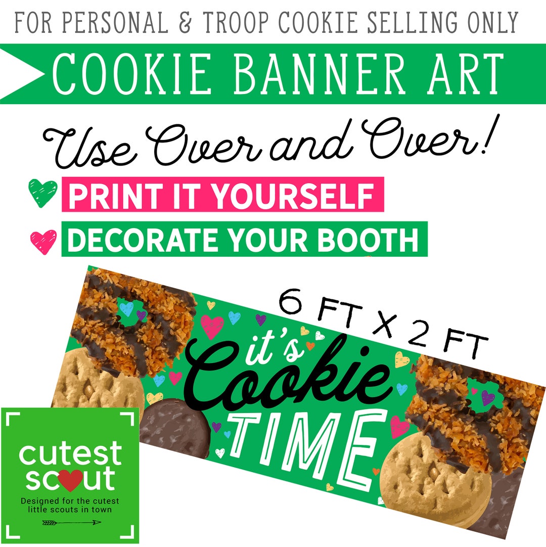 Girl Scout Cookies Sold Here Banner 6ft X 2ft & 2x6 Digital Download ...